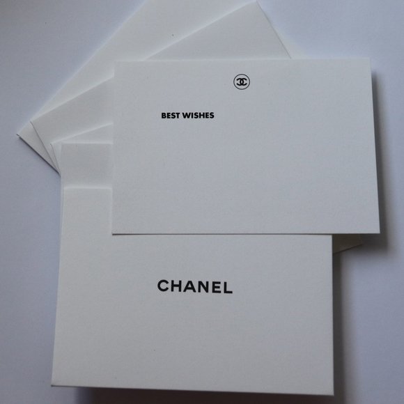 CHANEL | Party Supplies | 5 Chanel Best Wishes Greeting Card Envelope ...